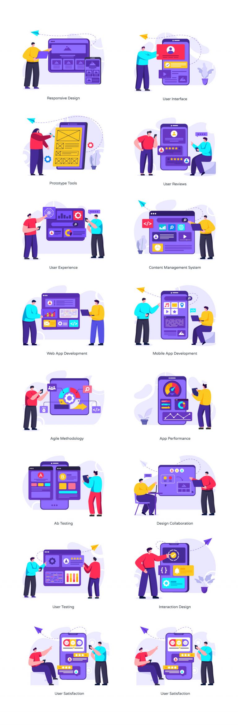 219 Modern Flat Illustrations Pack - Smashing Stocks